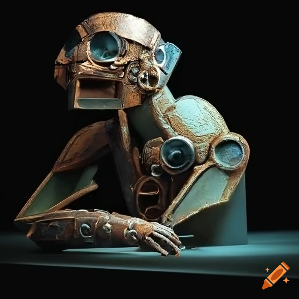 Biomorphic robots made of copper and brass on Craiyon