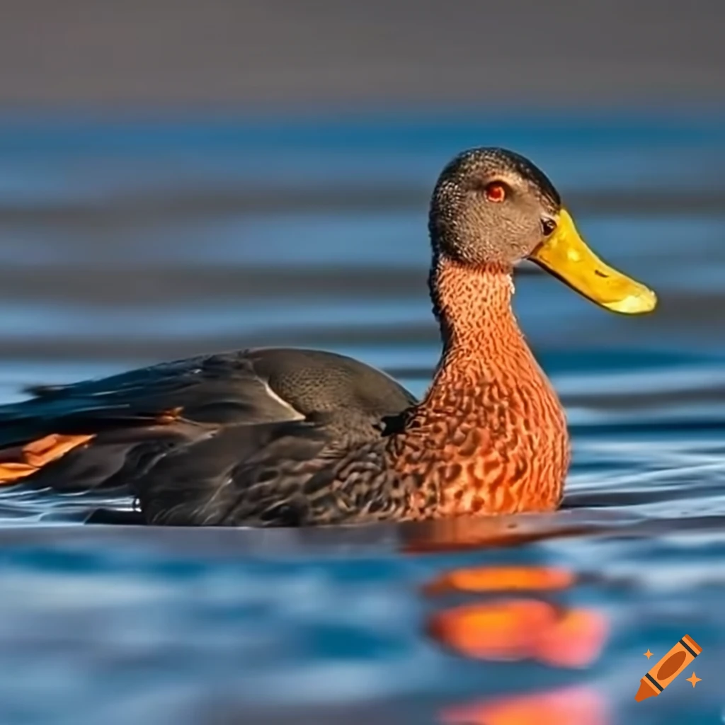 Galapagos Lava Duck with hydrophobic feathers and salt glands on Craiyon