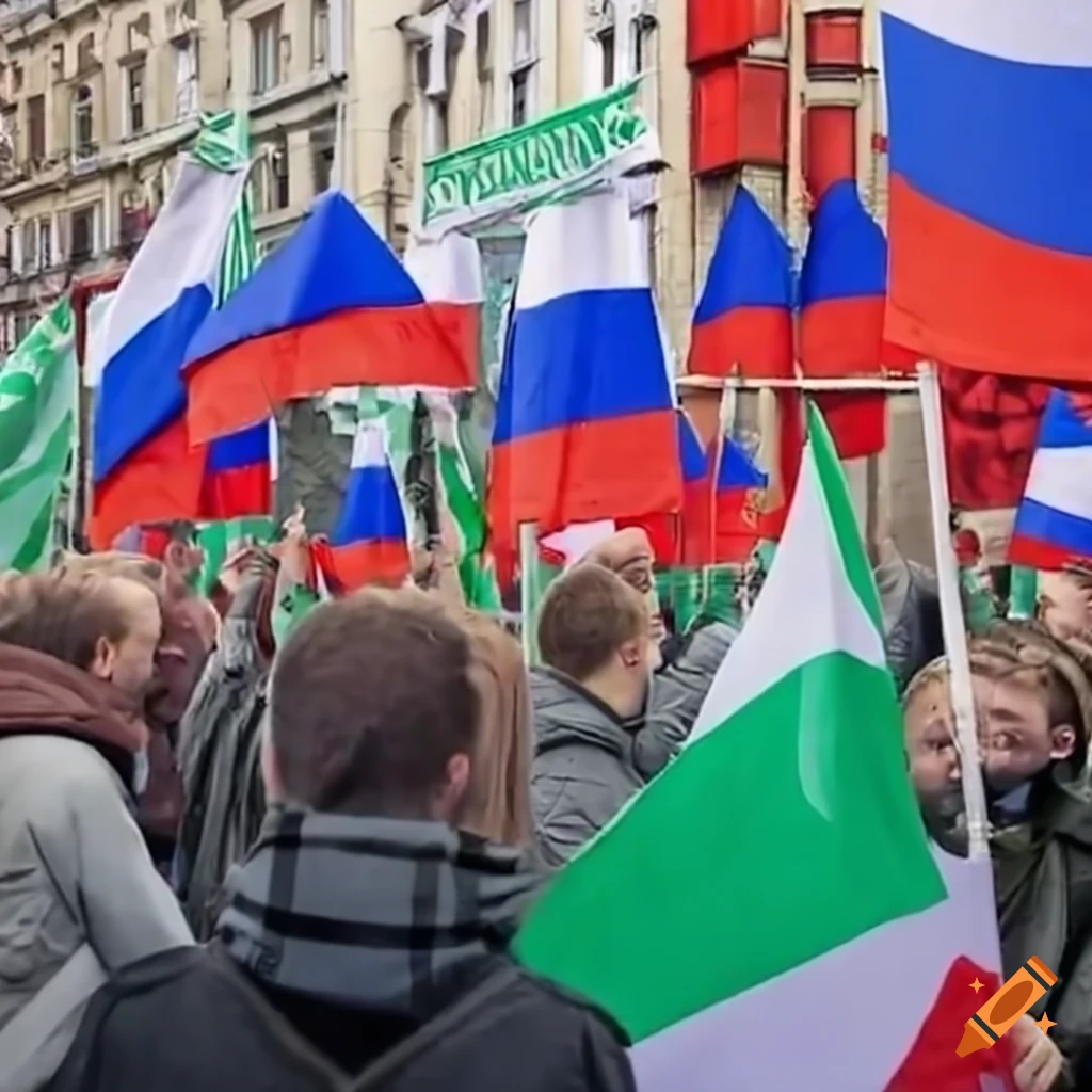 Large rally in amsterdam with people holding green d66 party flags on ...