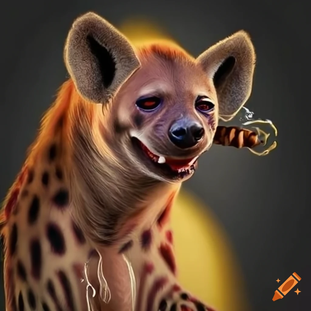 Vaporwave hyena on Craiyon