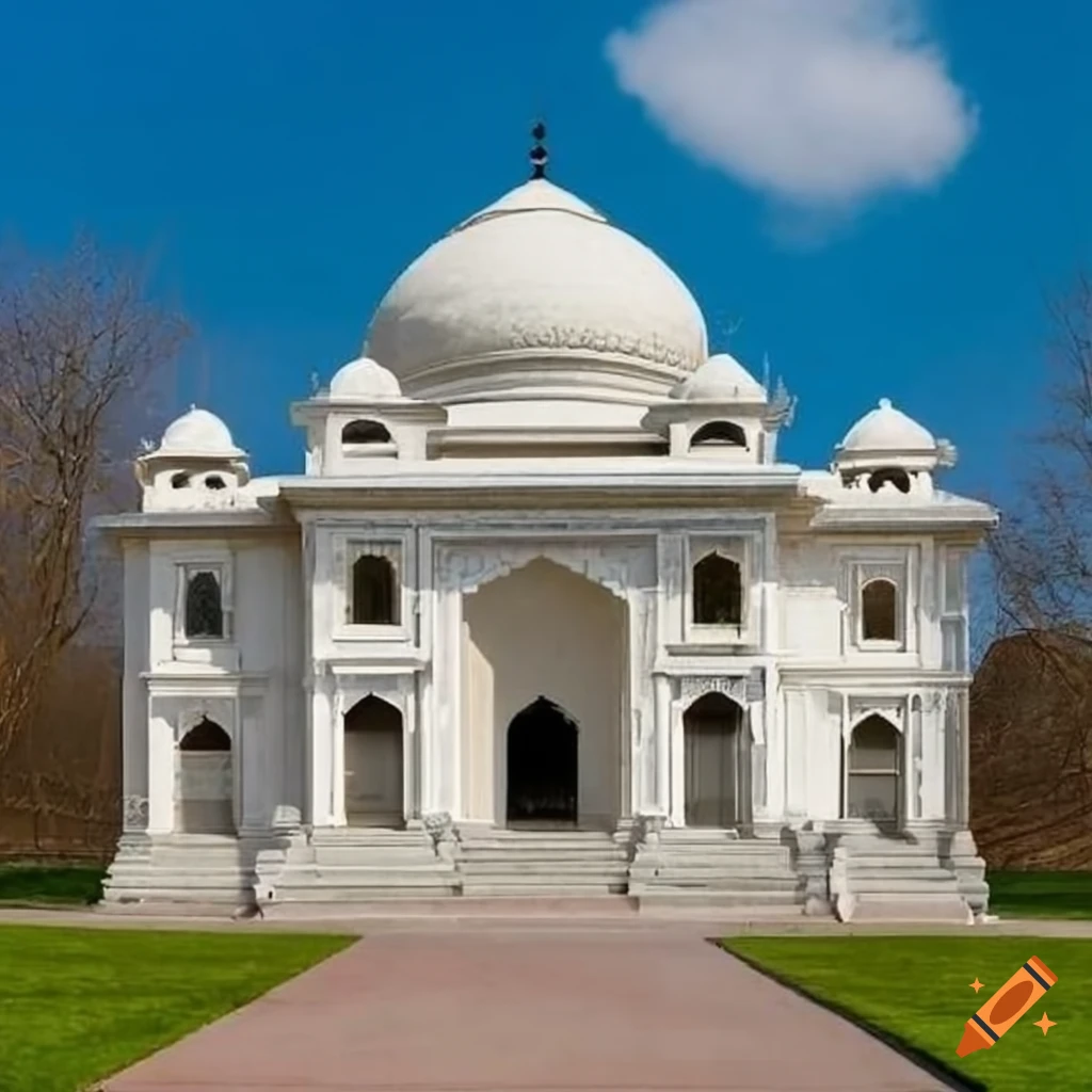 Frontal elevation of mughal mahal white house whitemarsh lynnewood ...