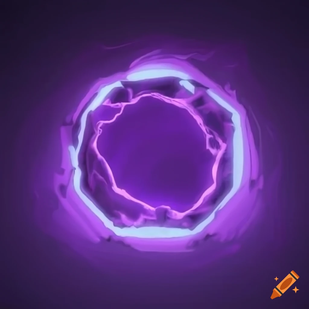 Glowing purple portal with characters falling out on Craiyon