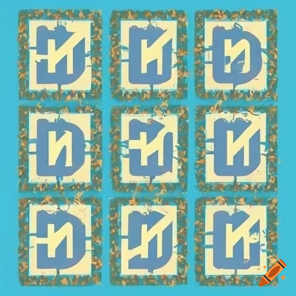 Abstract retro poster with intricate design and minimalist logo on Craiyon