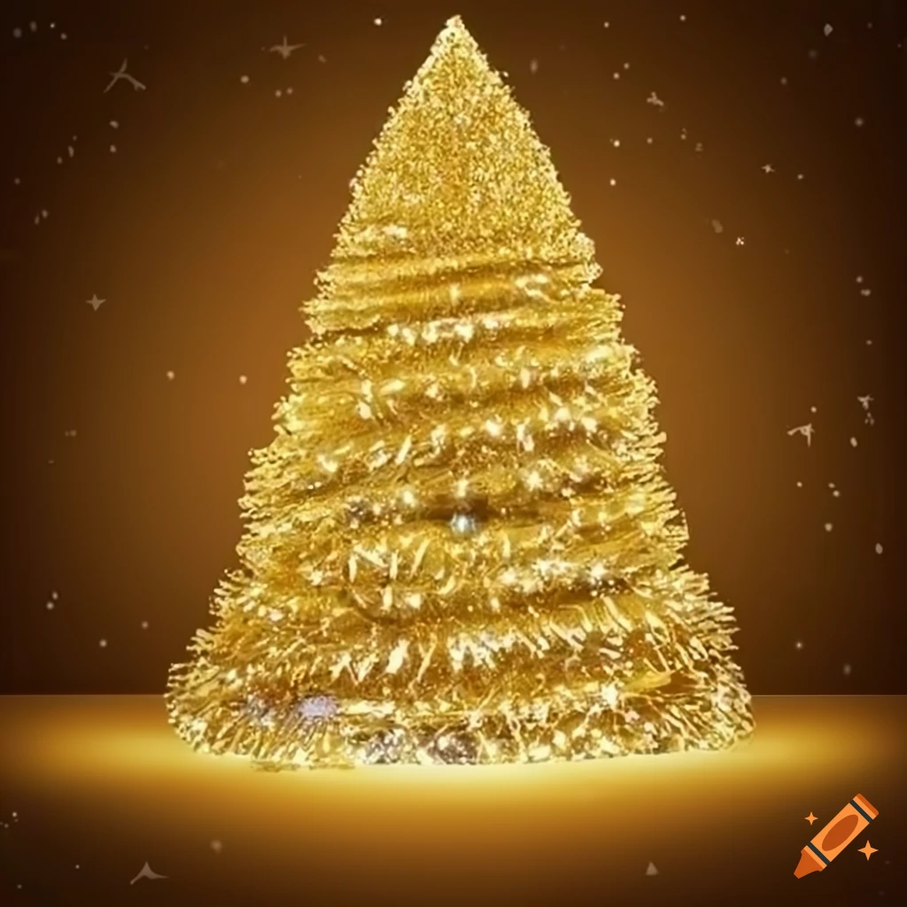 Festive golden christmas tree with art nouveau angels on Craiyon