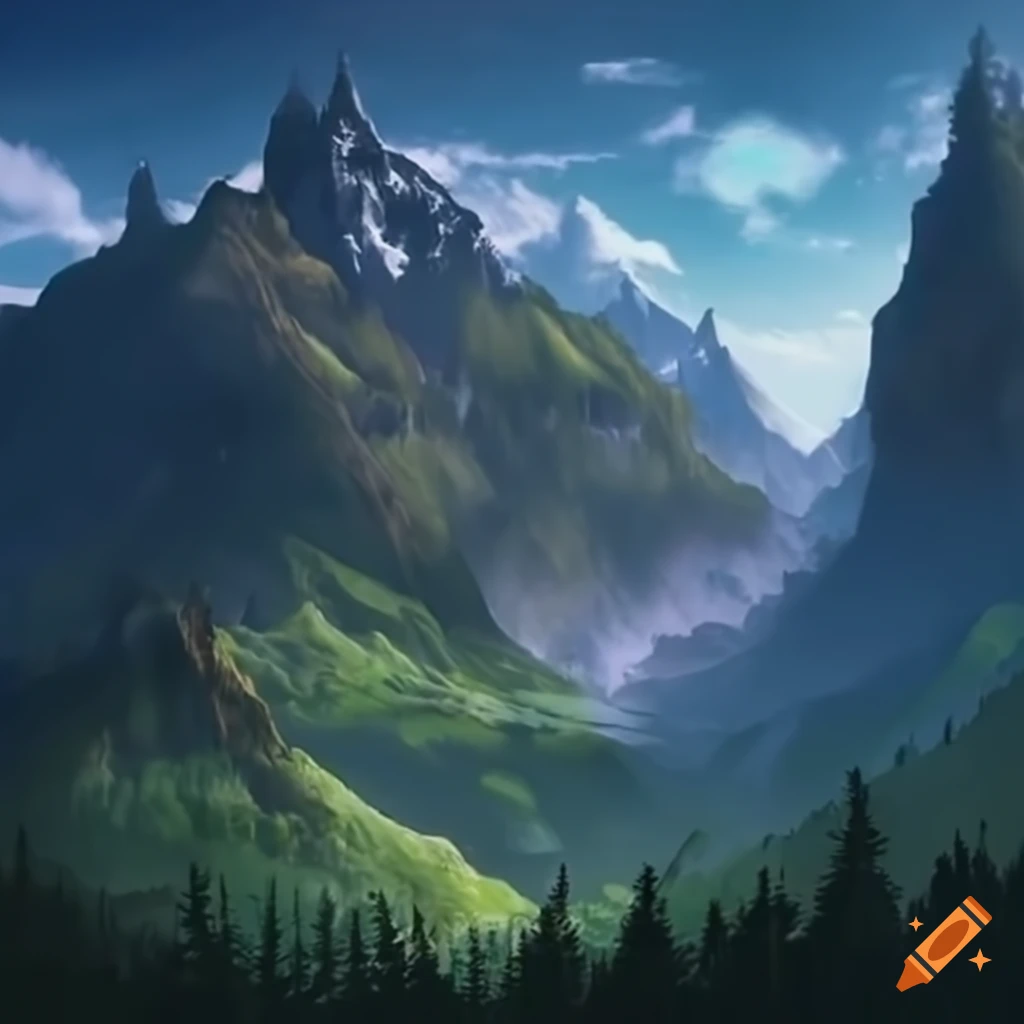 Mountain landscape on Craiyon