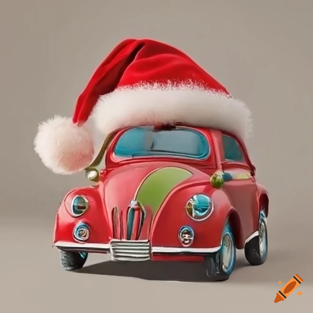 Christmas-themed vintage beetle car