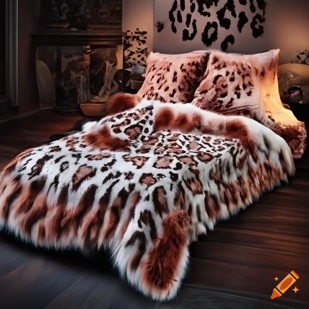 Luxurious leopard print fur blanket on Craiyon