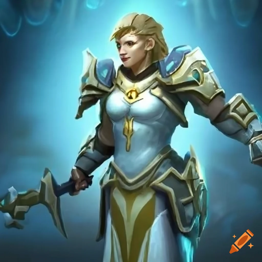 Image of a female paladin in world of warcraft