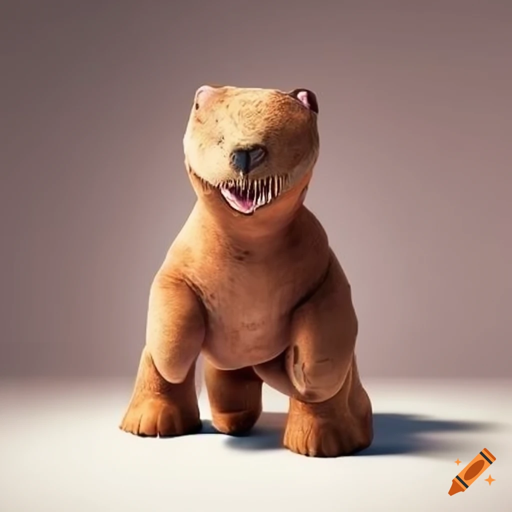 Illustration of a dinosaur centaurus with bunny bear legs on Craiyon