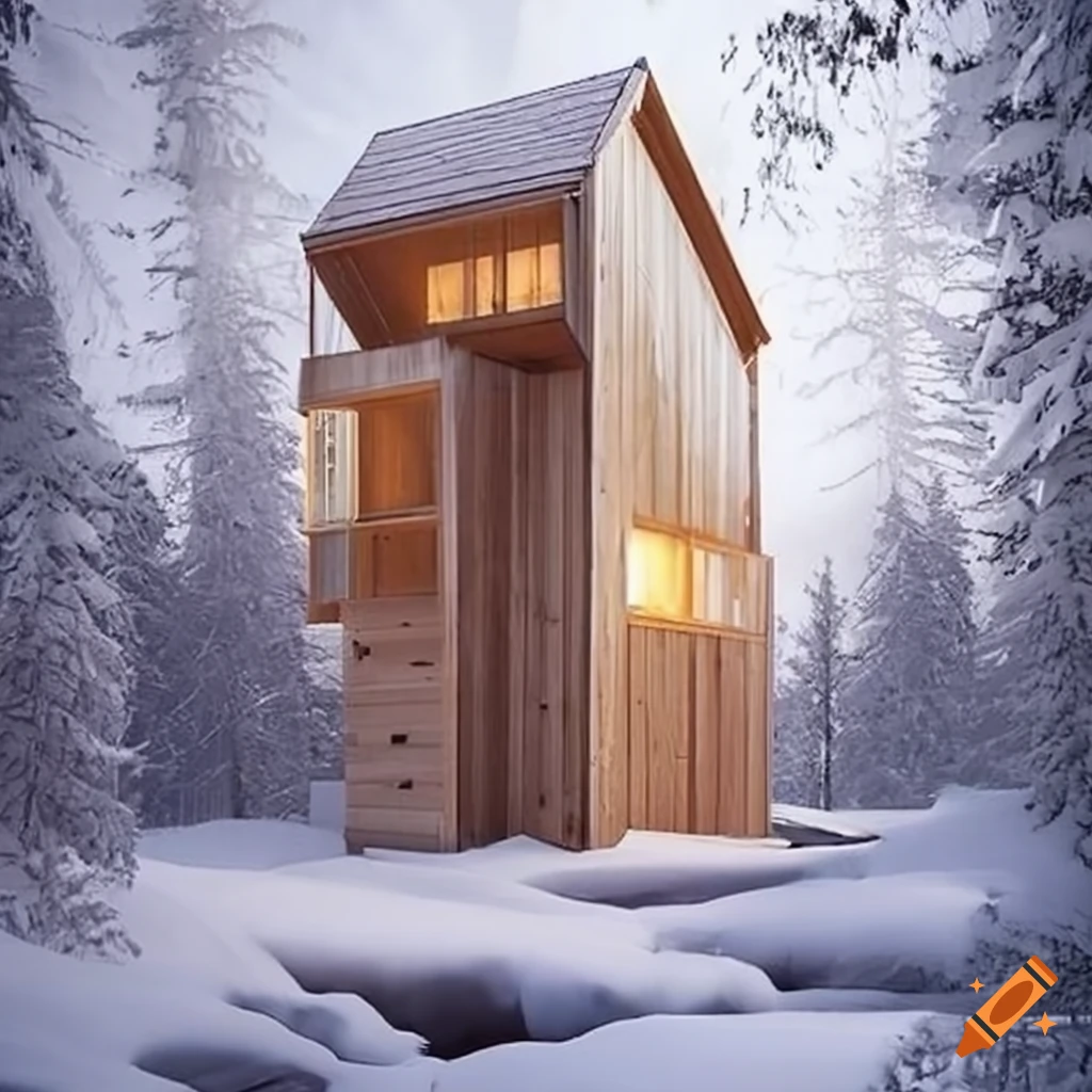 Nordic tower cabin architecture on Craiyon