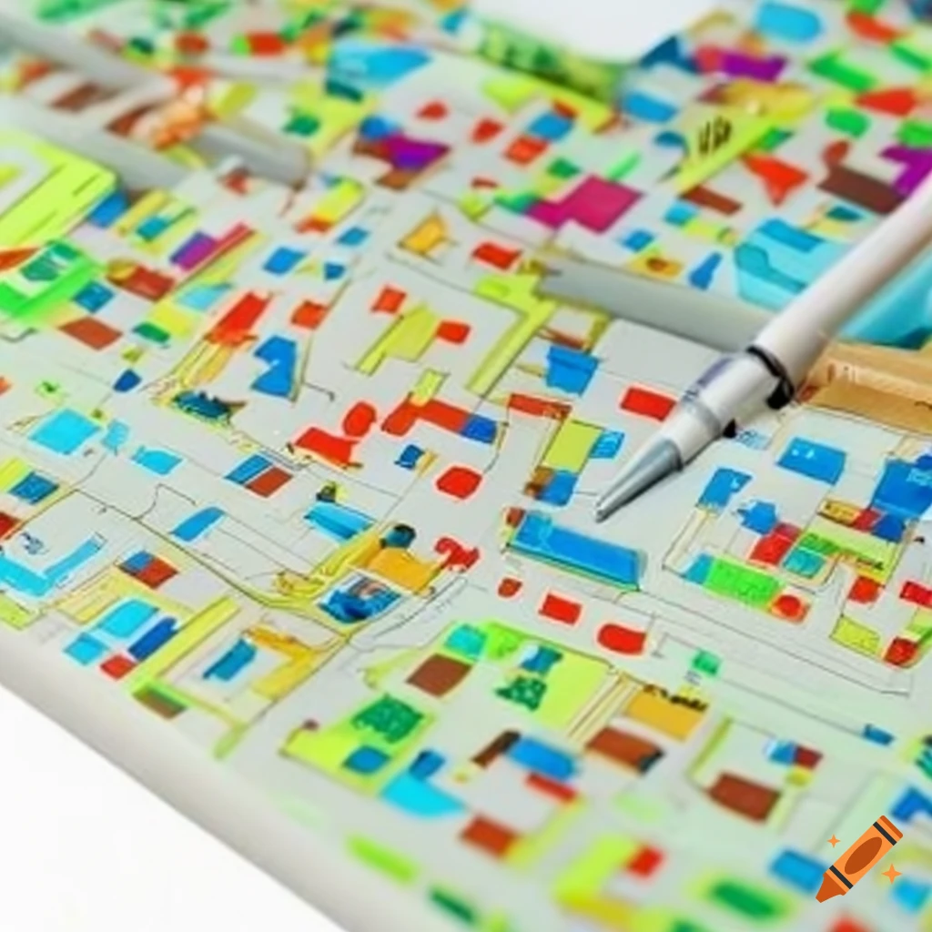 City map icon markers on Craiyon