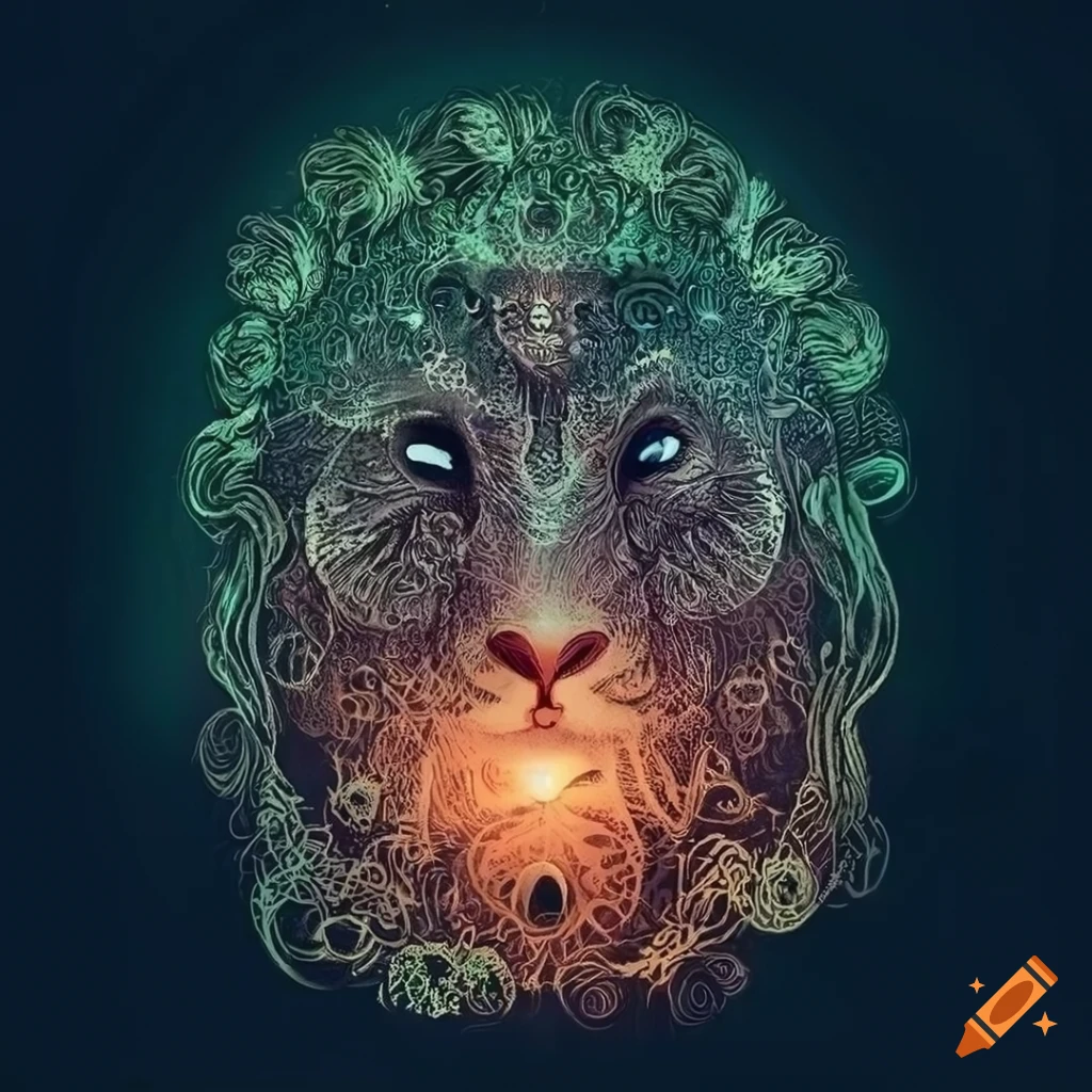 Enigmatic illustration of an orphic prophecy symbol