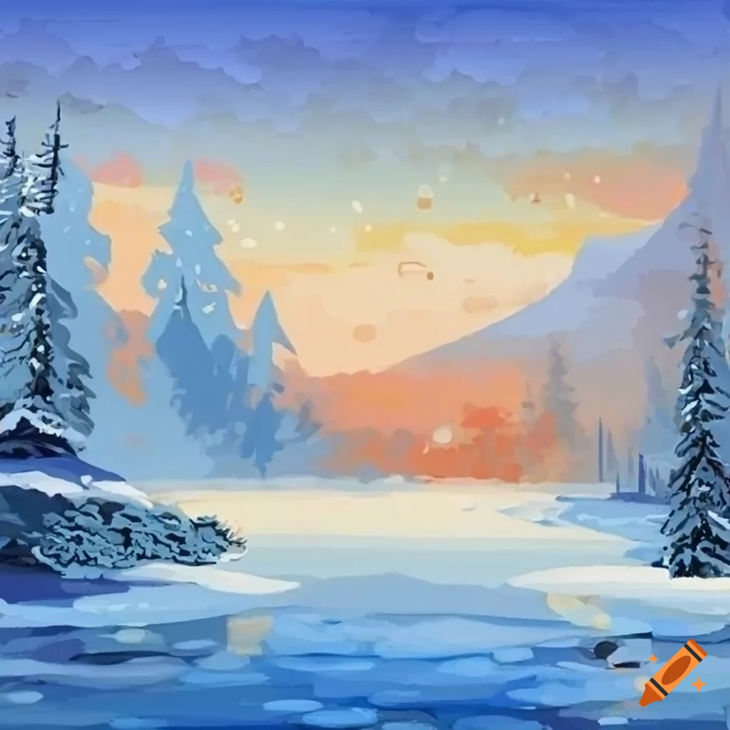 February landscape on Craiyon