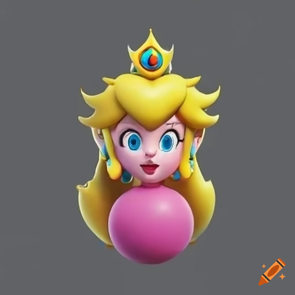 Princess peach in a giant rubber ball on Craiyon