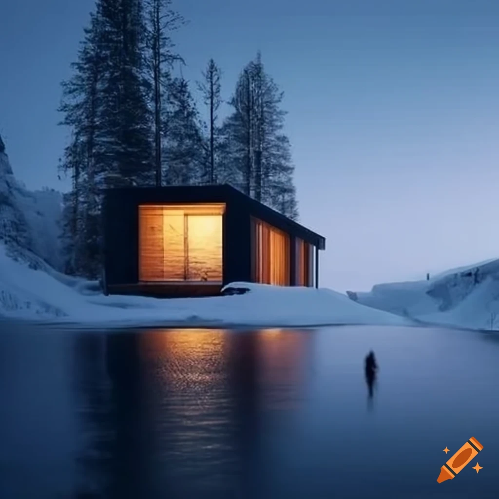 Norwegian nordic minimalism cabin architecture on Craiyon