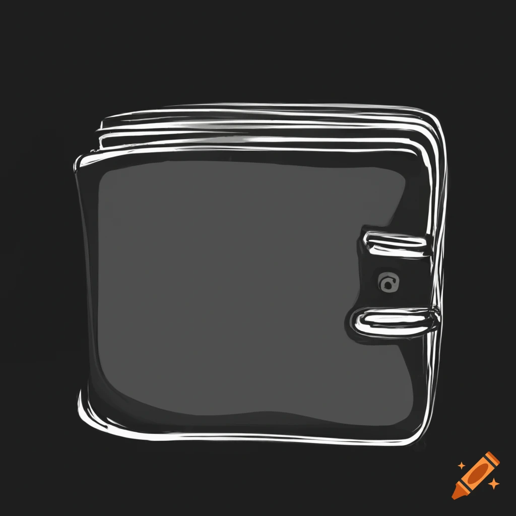 Cartoon wallet on a black background