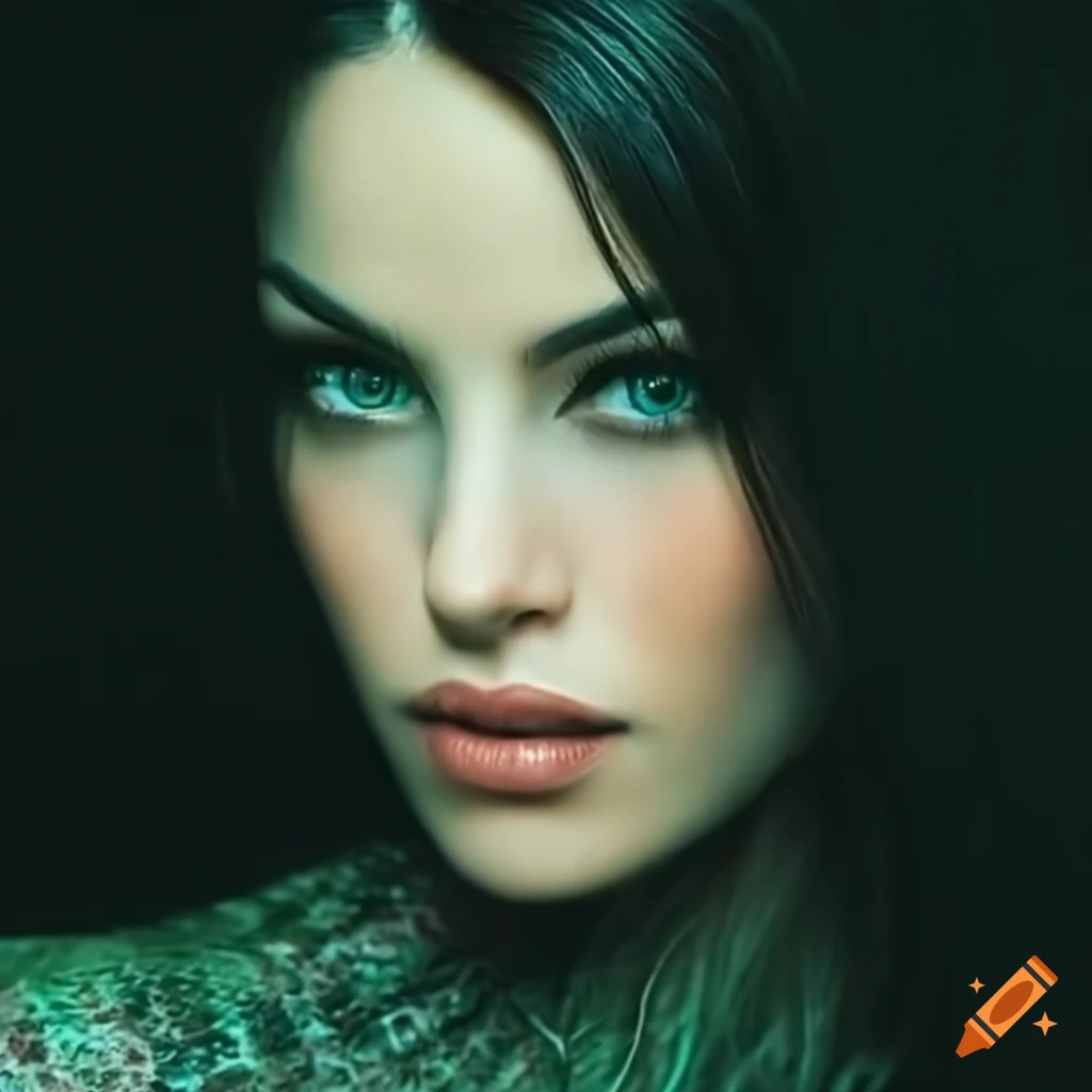 Matrix ai computer looking at viewer