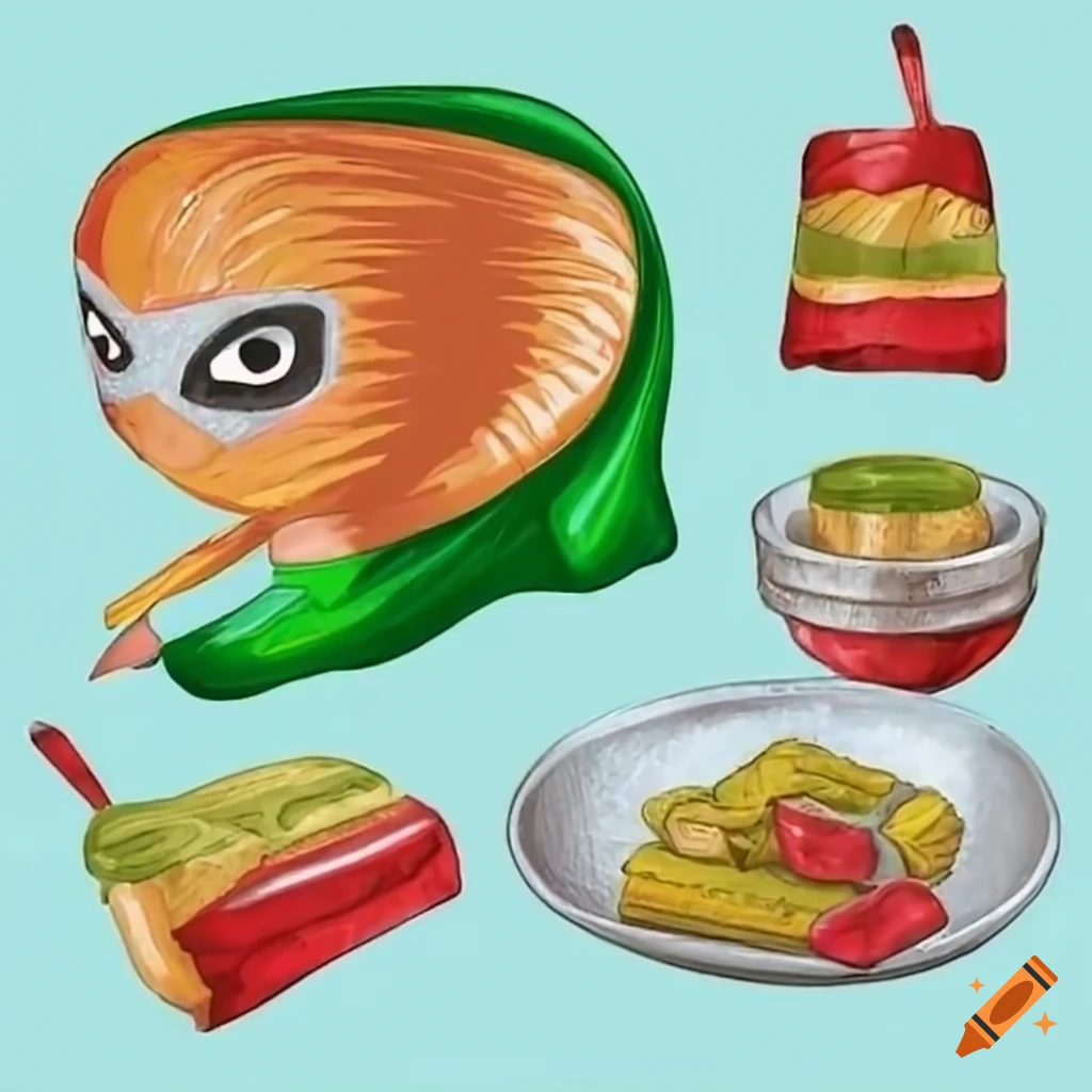 Image of a mexican superhero cooking tamales on Craiyon