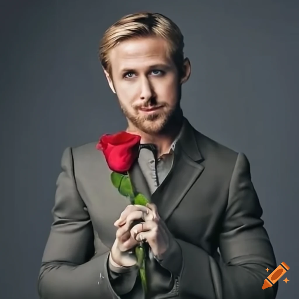 Monochrome portrait of ryan gosling with heart-shaped sunglasses on Craiyon