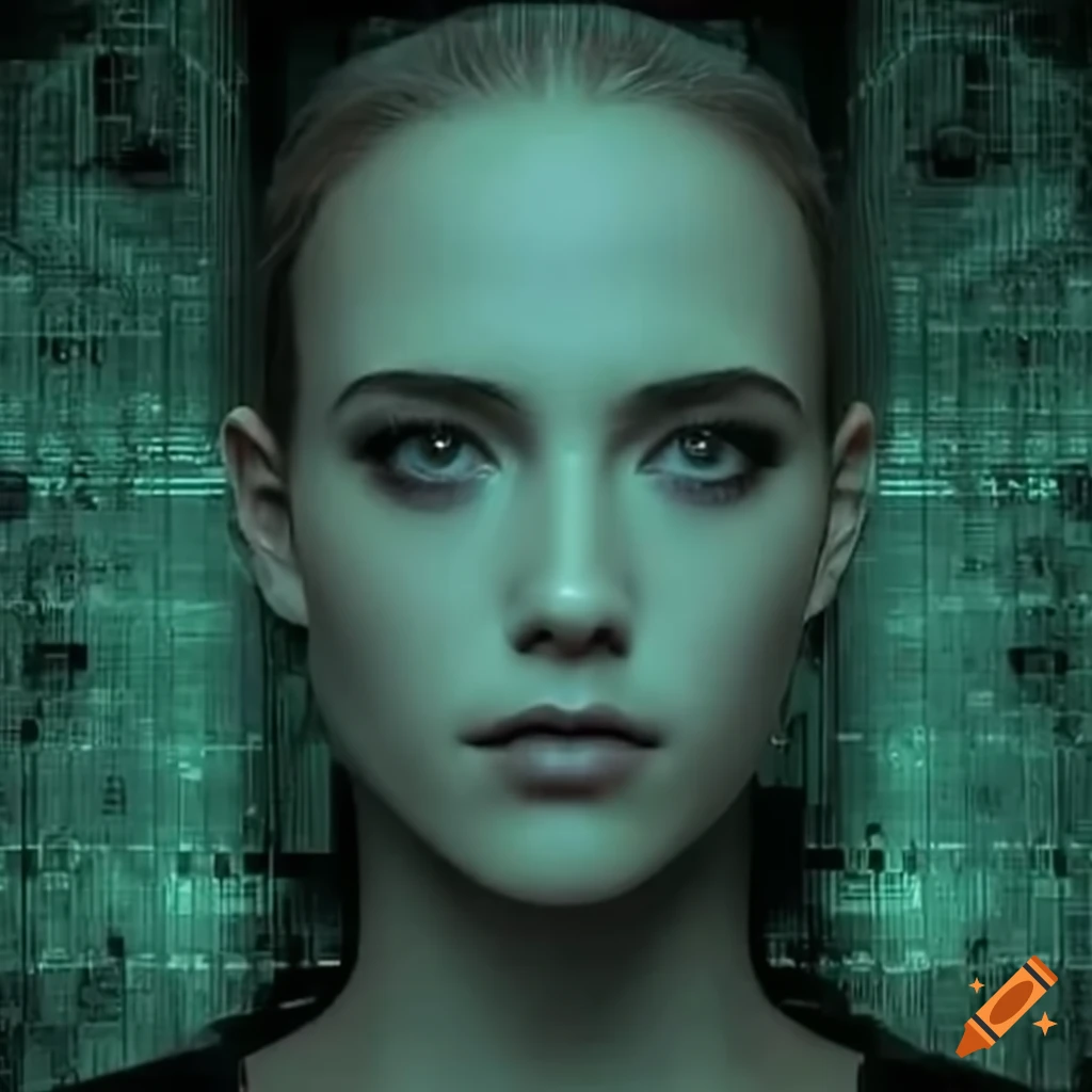 Matrix ai face staring directly at viewer on Craiyon