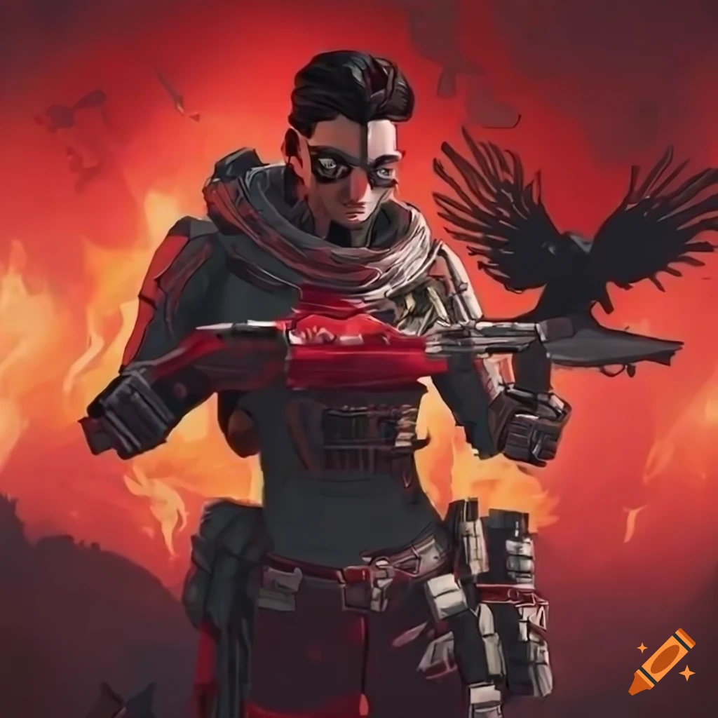 Character design of bloodhunter from apex legends on Craiyon