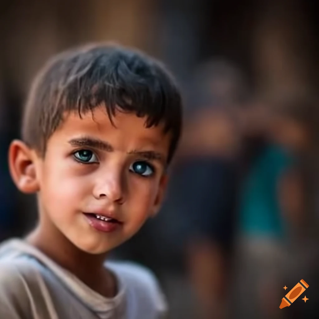 Photograph of children in gaza on Craiyon