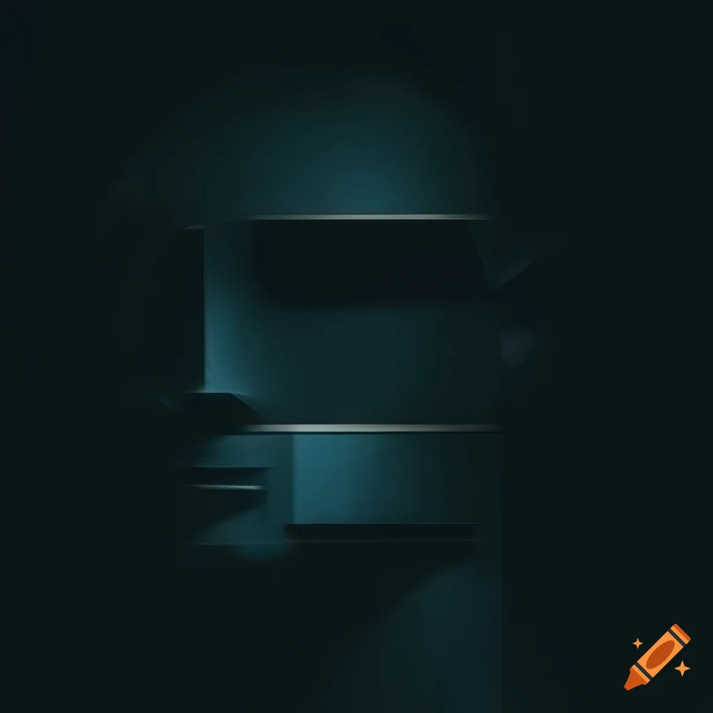 Dark techno album cover with geometric design on Craiyon