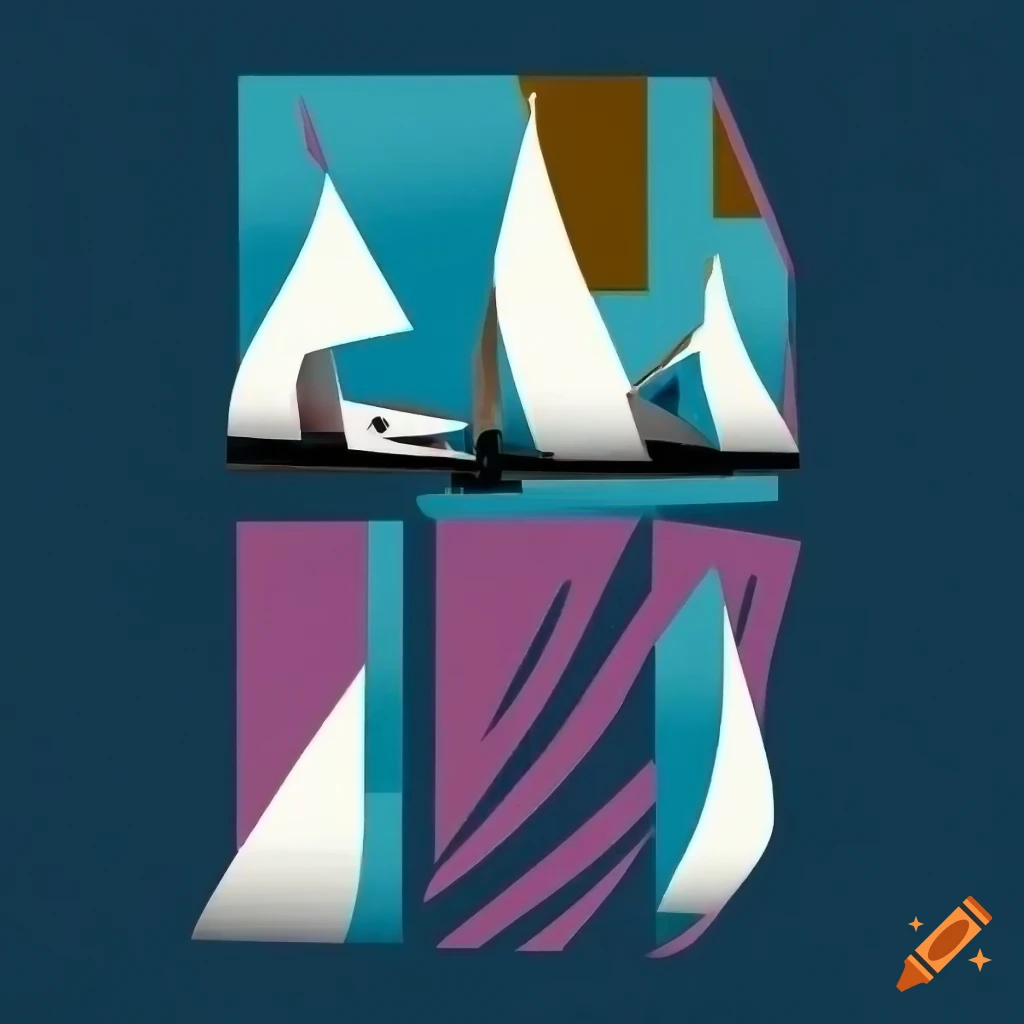 Intricate abstract poster design with geometric logo on Craiyon