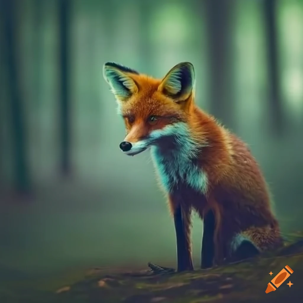 Fox sitting in a new armchair on Craiyon