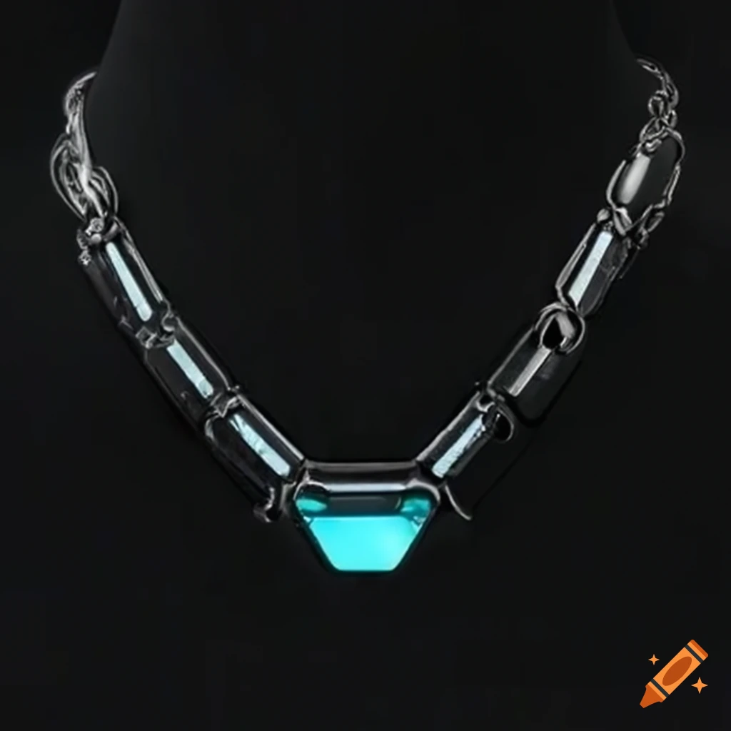 Futuristic biometric tracking necklace on Craiyon