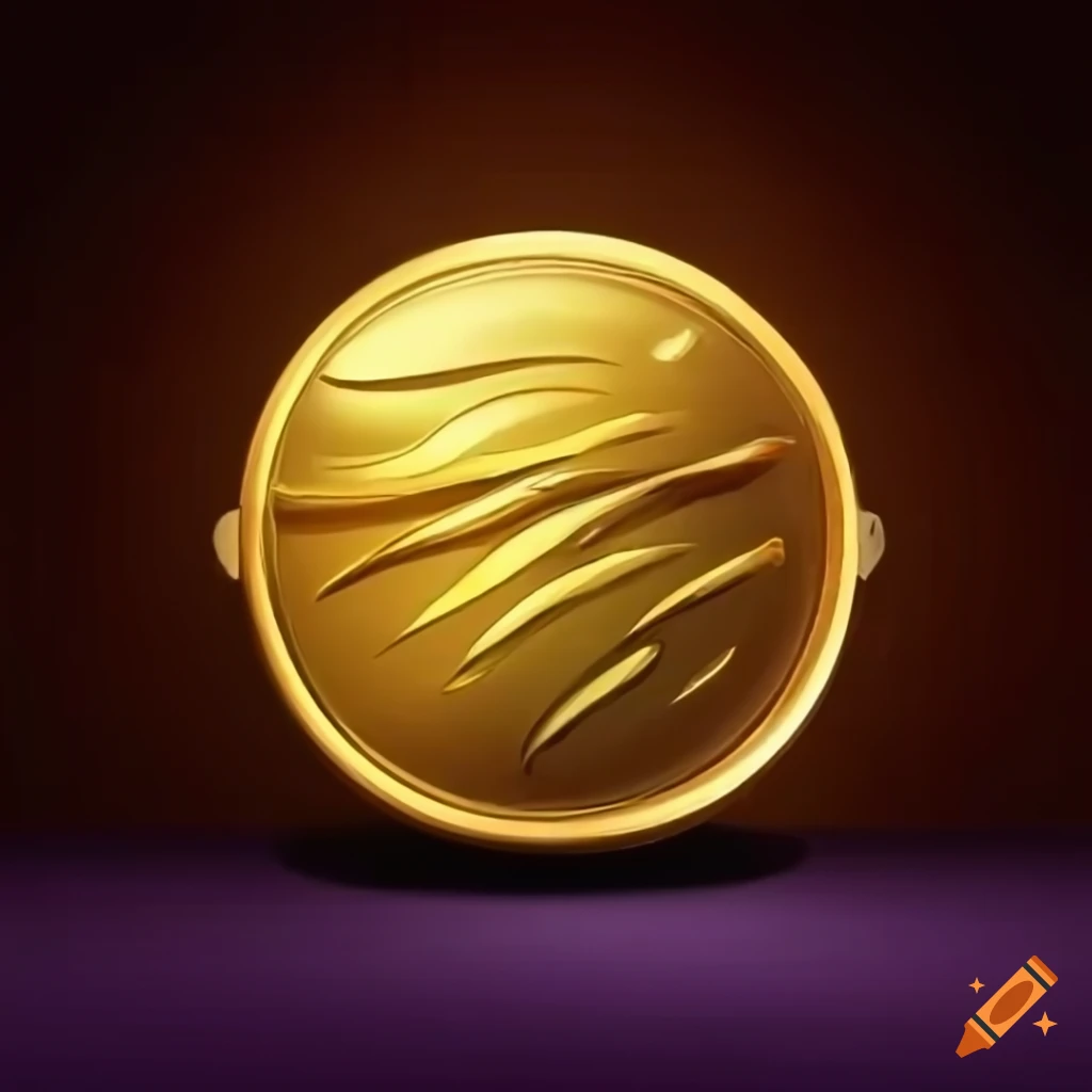 Shiny golden coin for a fantasy adventure game on Craiyon