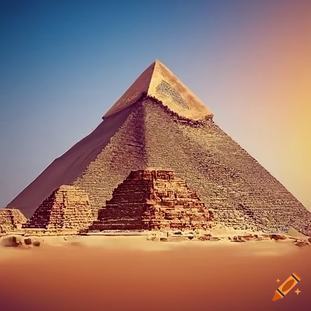 Realistic depiction of ancient egyptian pyramids on Craiyon