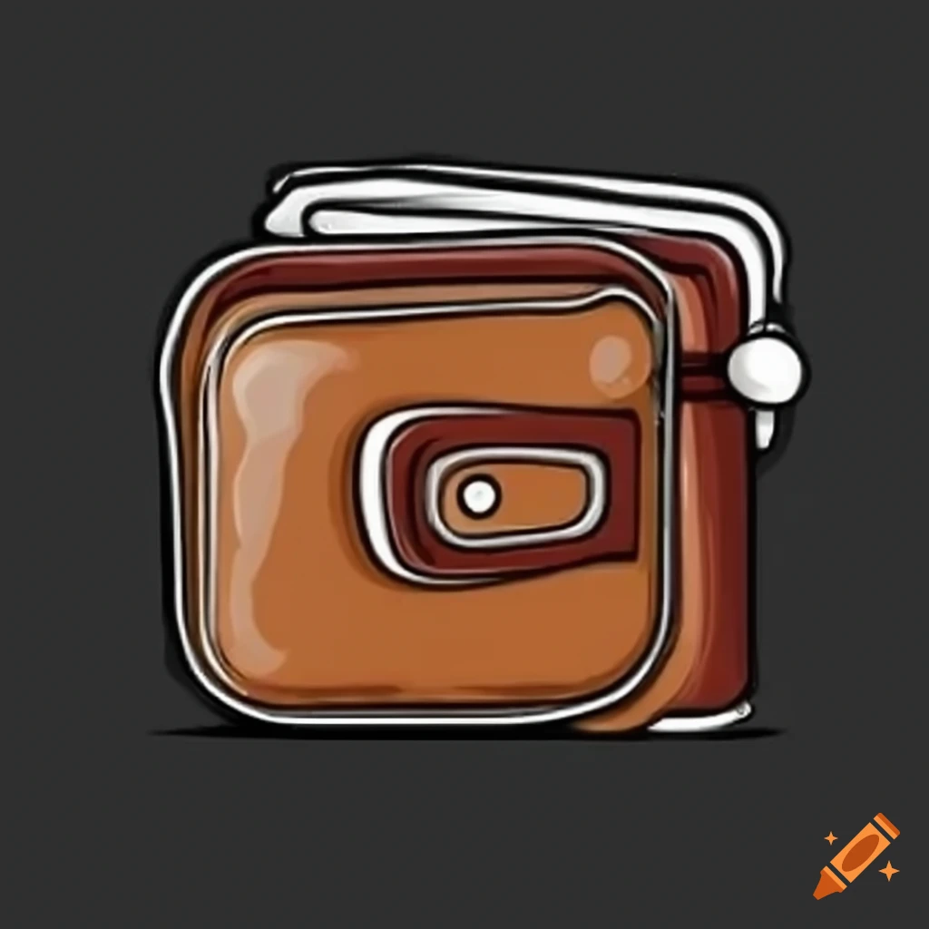 Cartoon wallet on black background