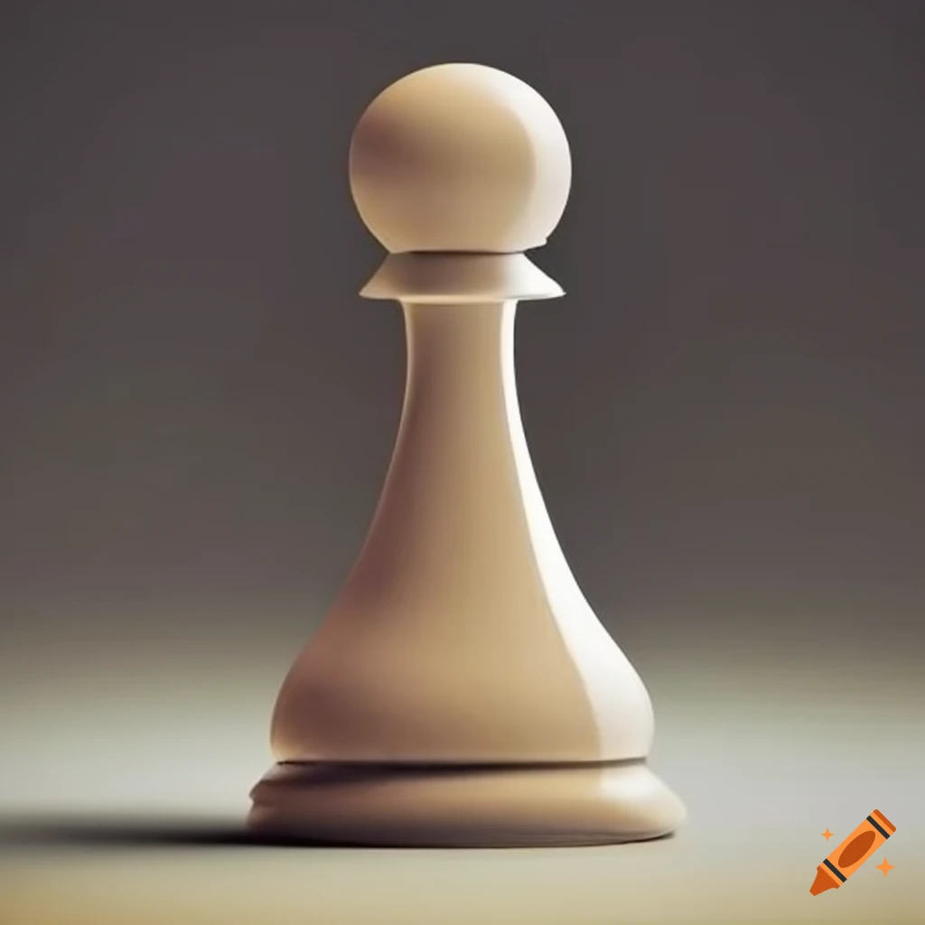 Beige pawn with cracks and greenish white details