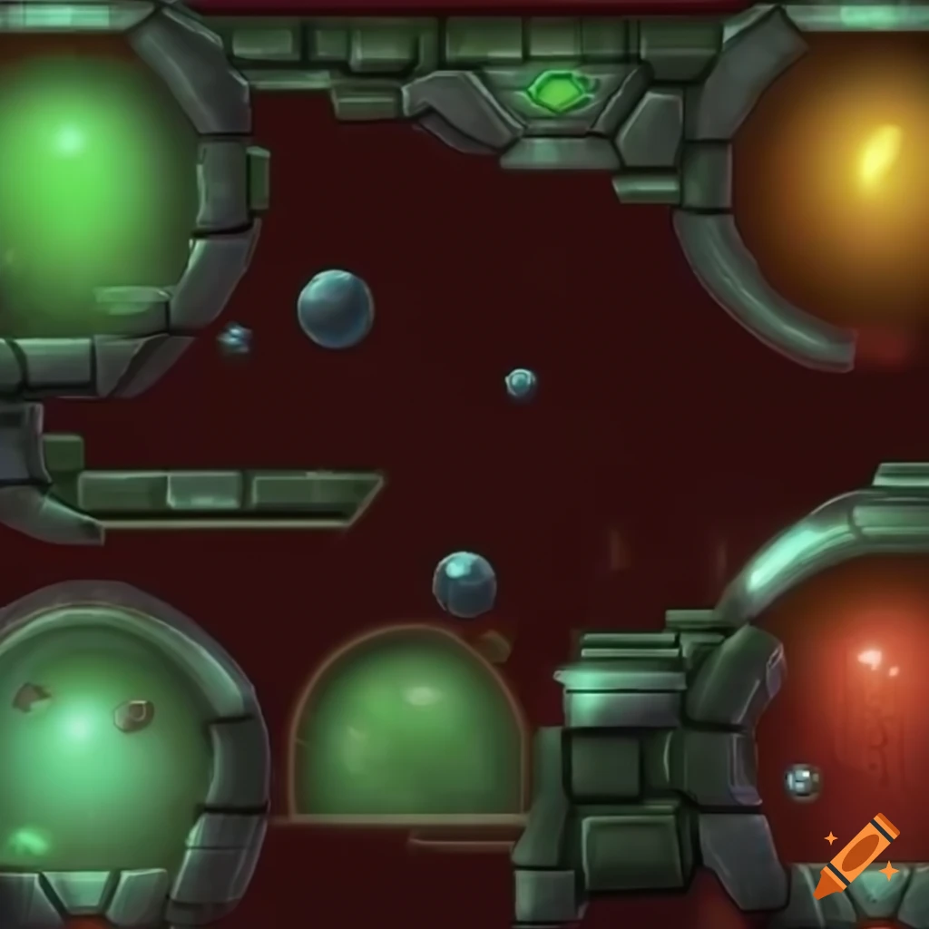 High contrast 2d jungle tiles from metroid zero mission game on Craiyon