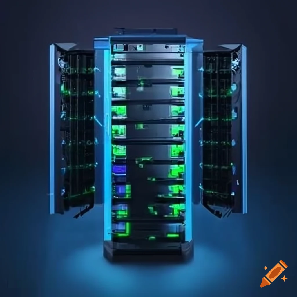 Image of custom server racks on Craiyon