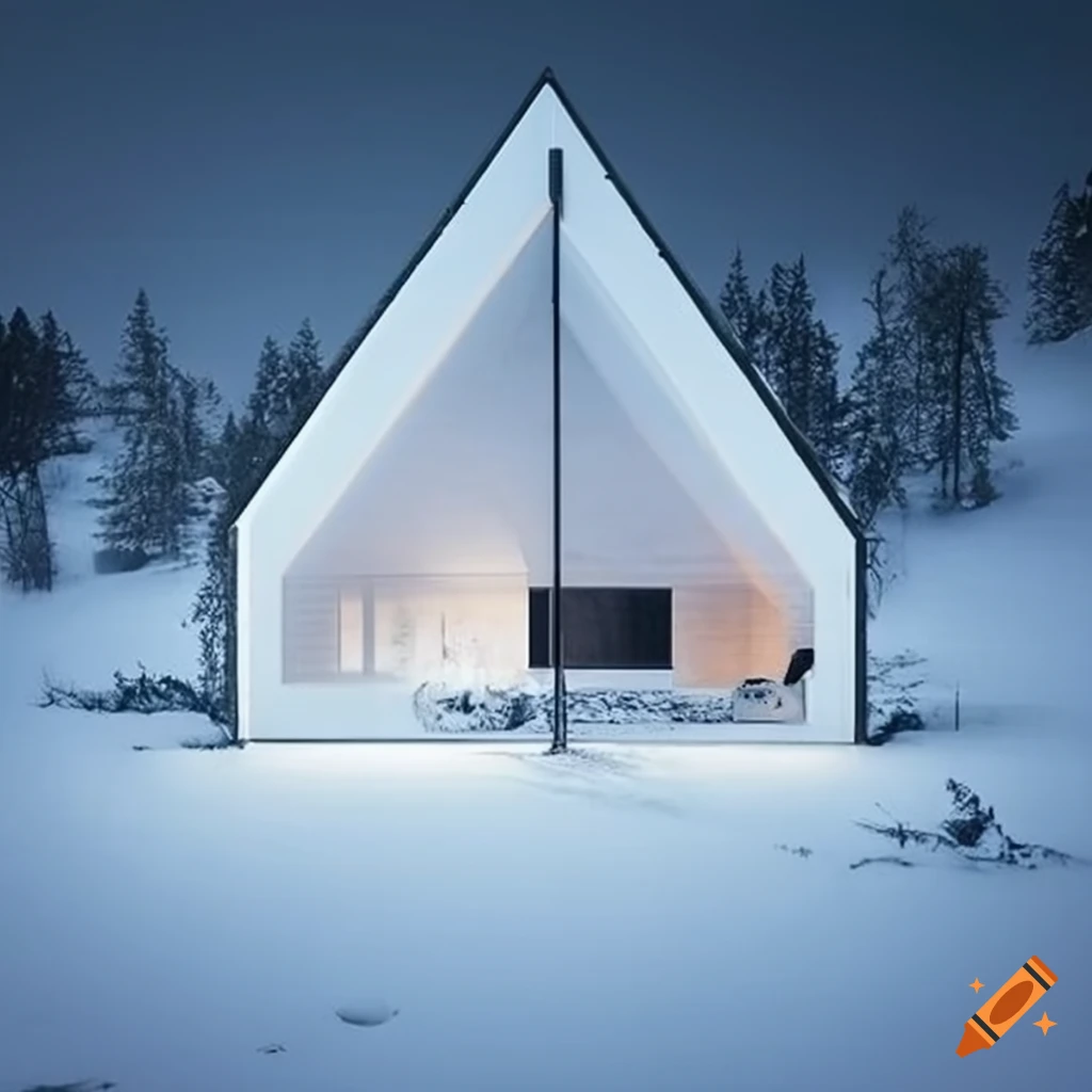 Minimalist cabin architecture in norway on Craiyon