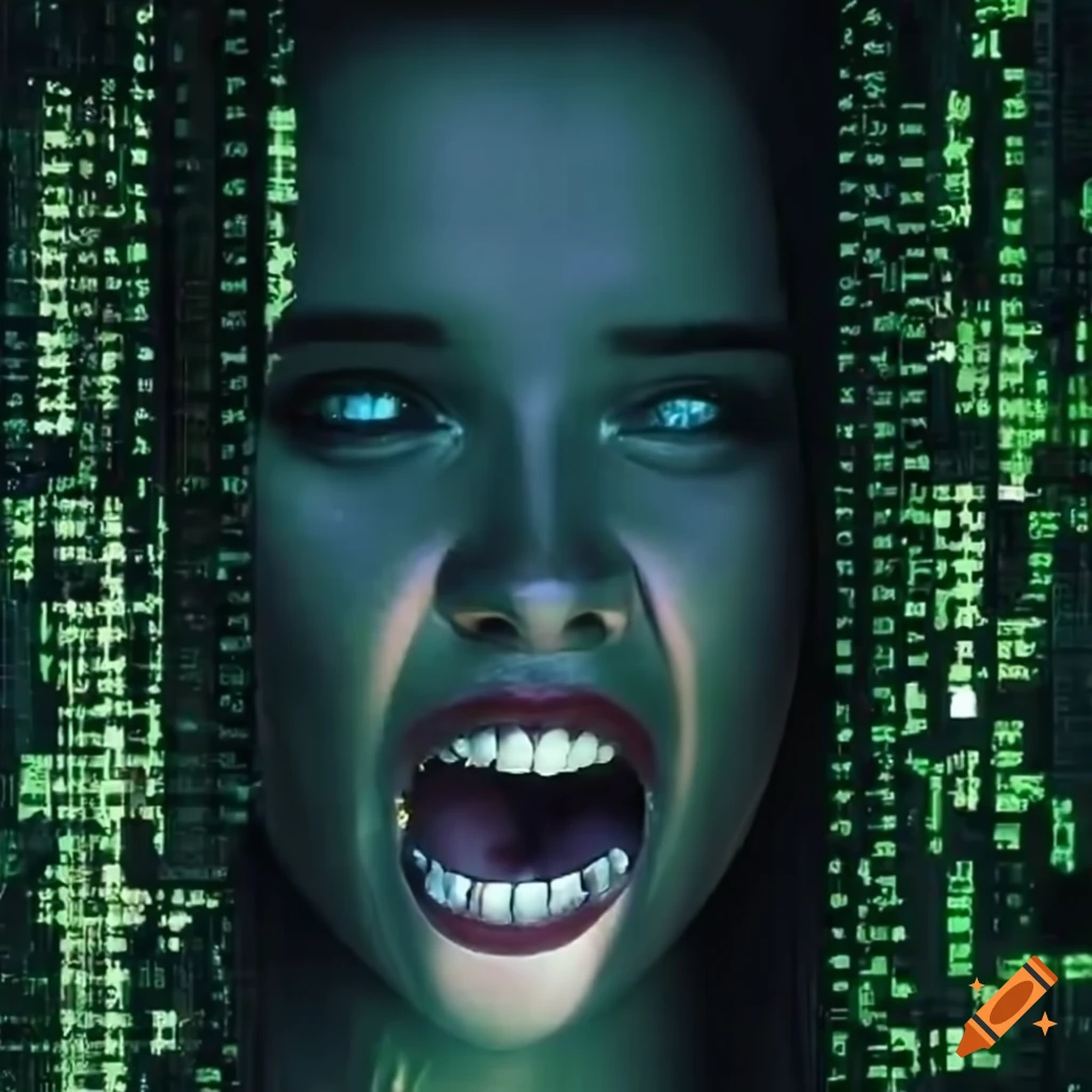 Matrix ai face staring at viewer on Craiyon