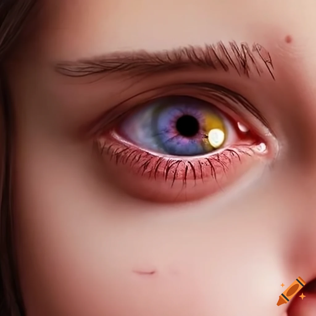 Portrait of a girl with a scar on her eye
