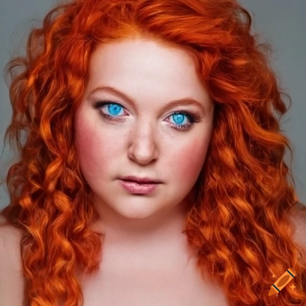 Portrait of a beautiful Australian woman with red hair and rainbow freckles on Craiyon