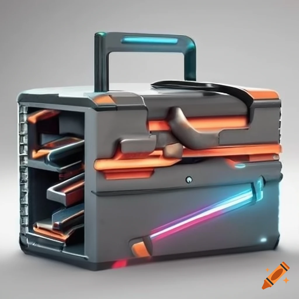Futuristic toolbox illustration on Craiyon