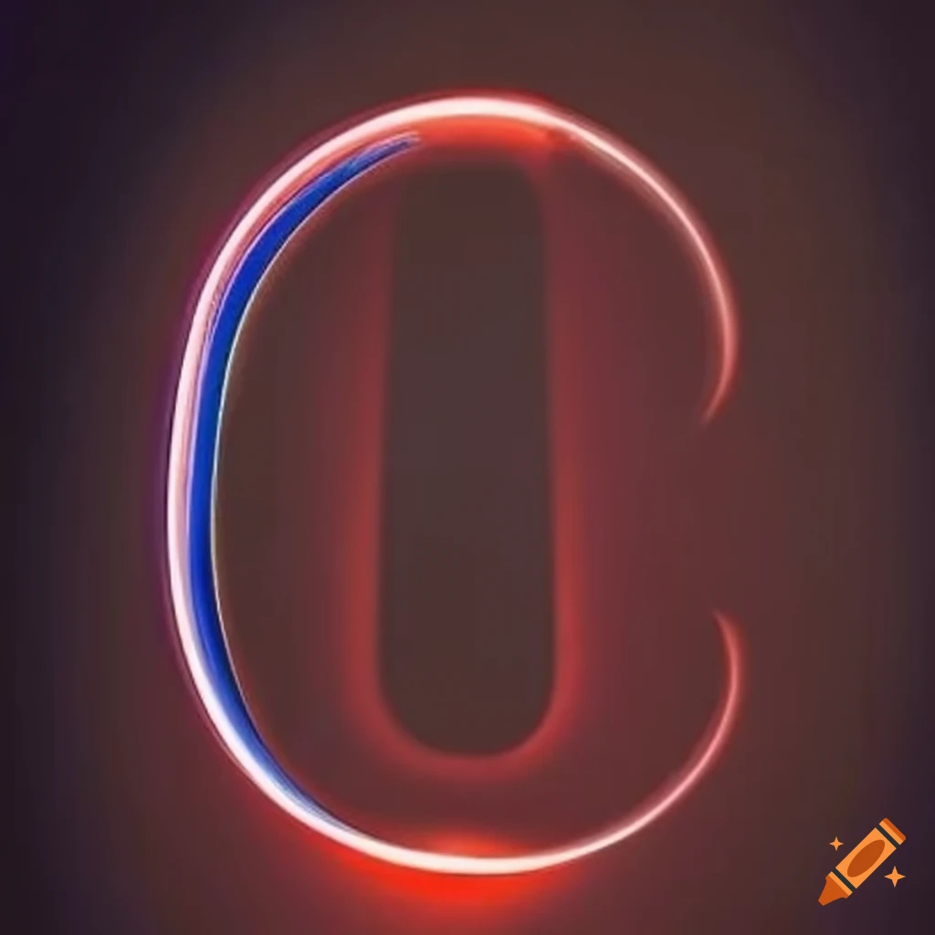 Neon red logo on black background with the three letters: bru on Craiyon