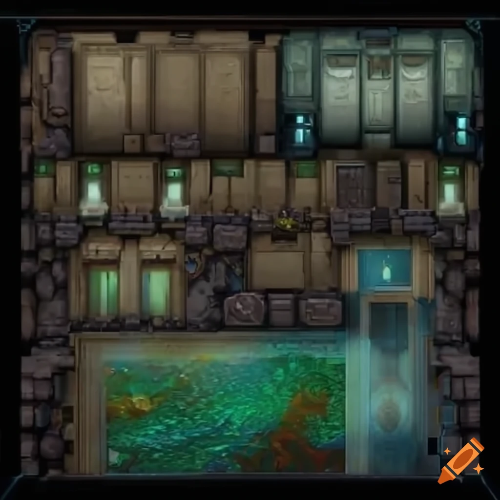 2d metroid game wall tiles with unique art style on Craiyon