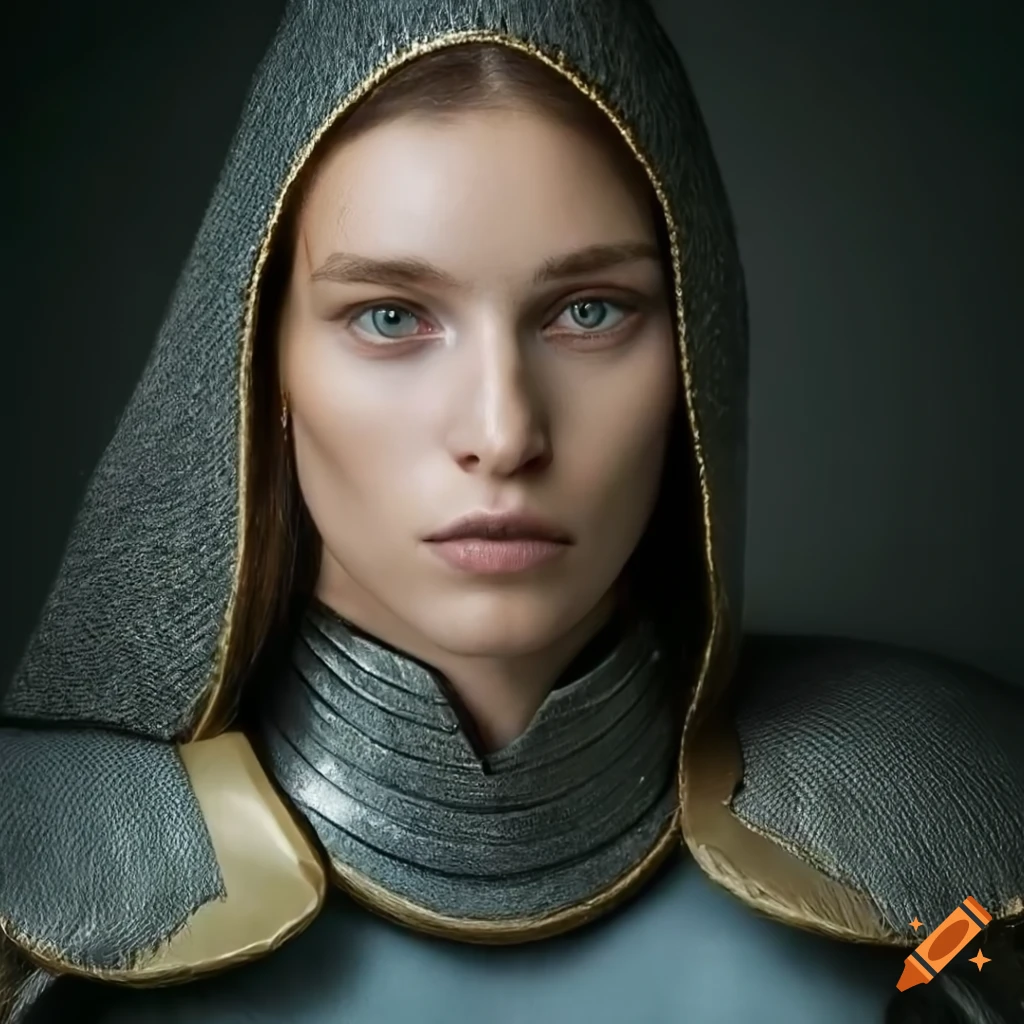 Woman with light armor and brown hair