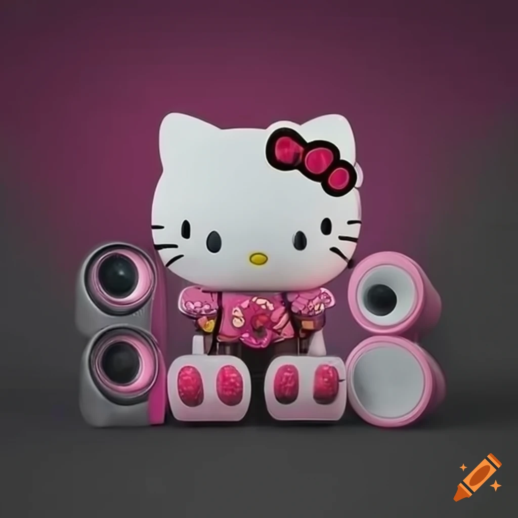 Genelec sound system with hello kitty theme on Craiyon
