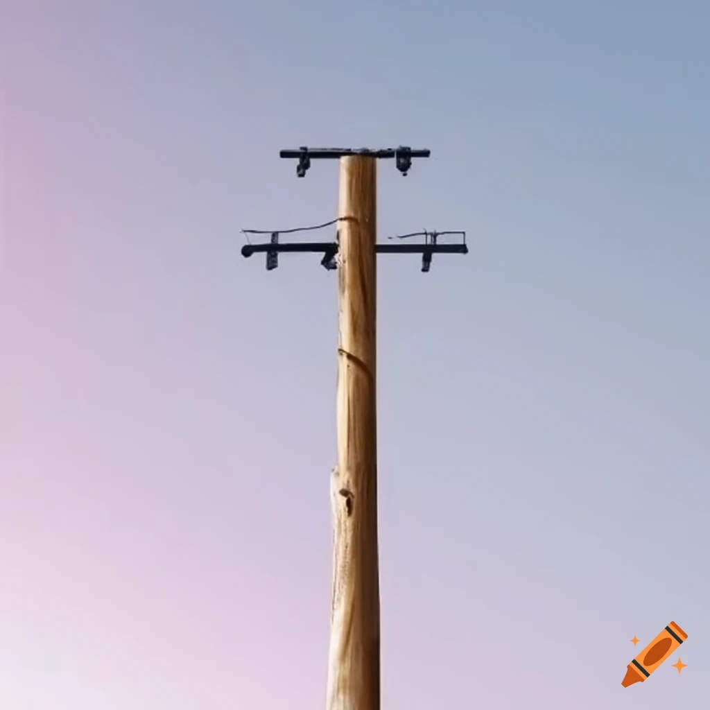 Wooden power line pole on Craiyon