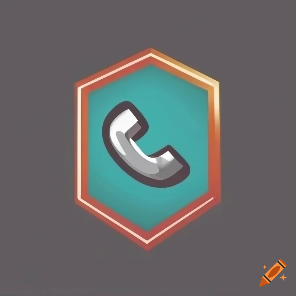 Minimalistic missing call logo on shield