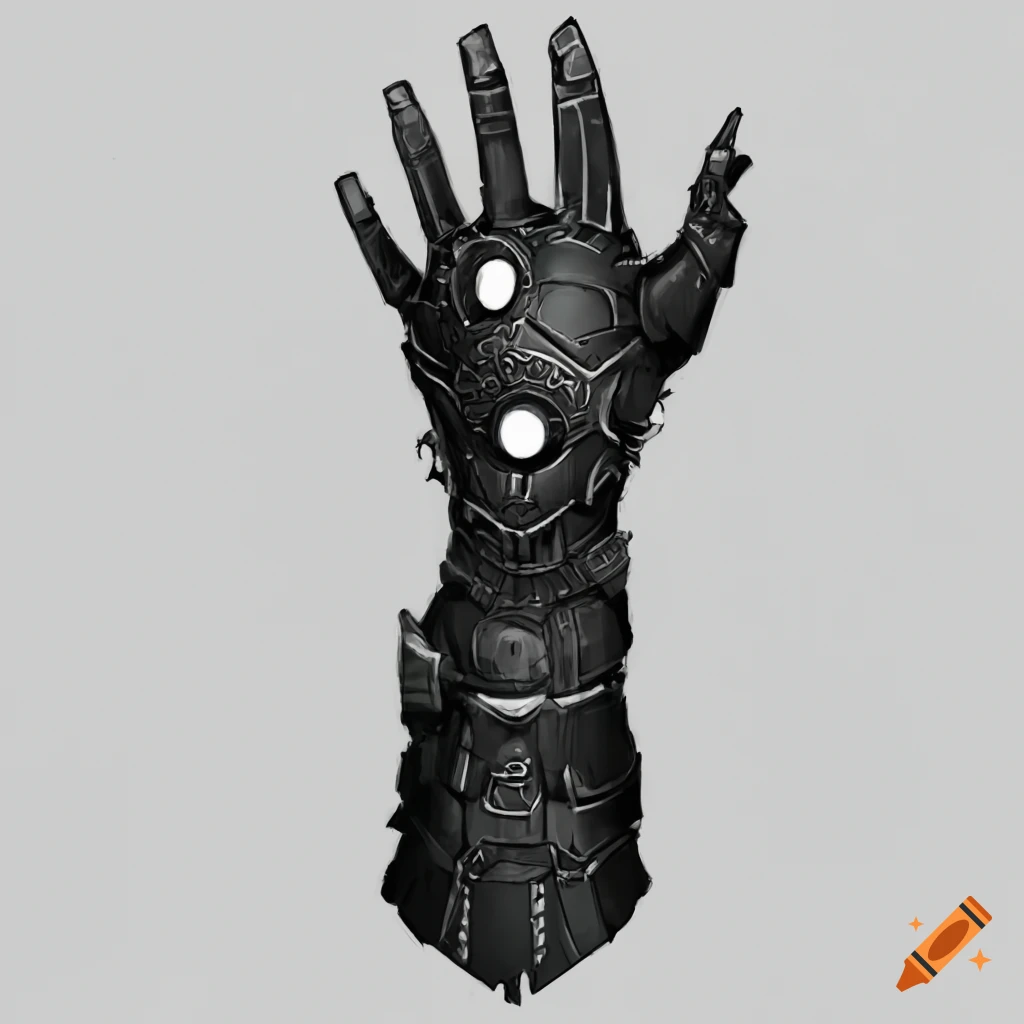 White metal gauntlet on Craiyon