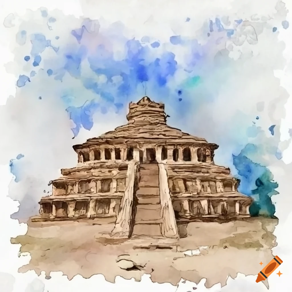 Sacred limestone temple on Craiyon