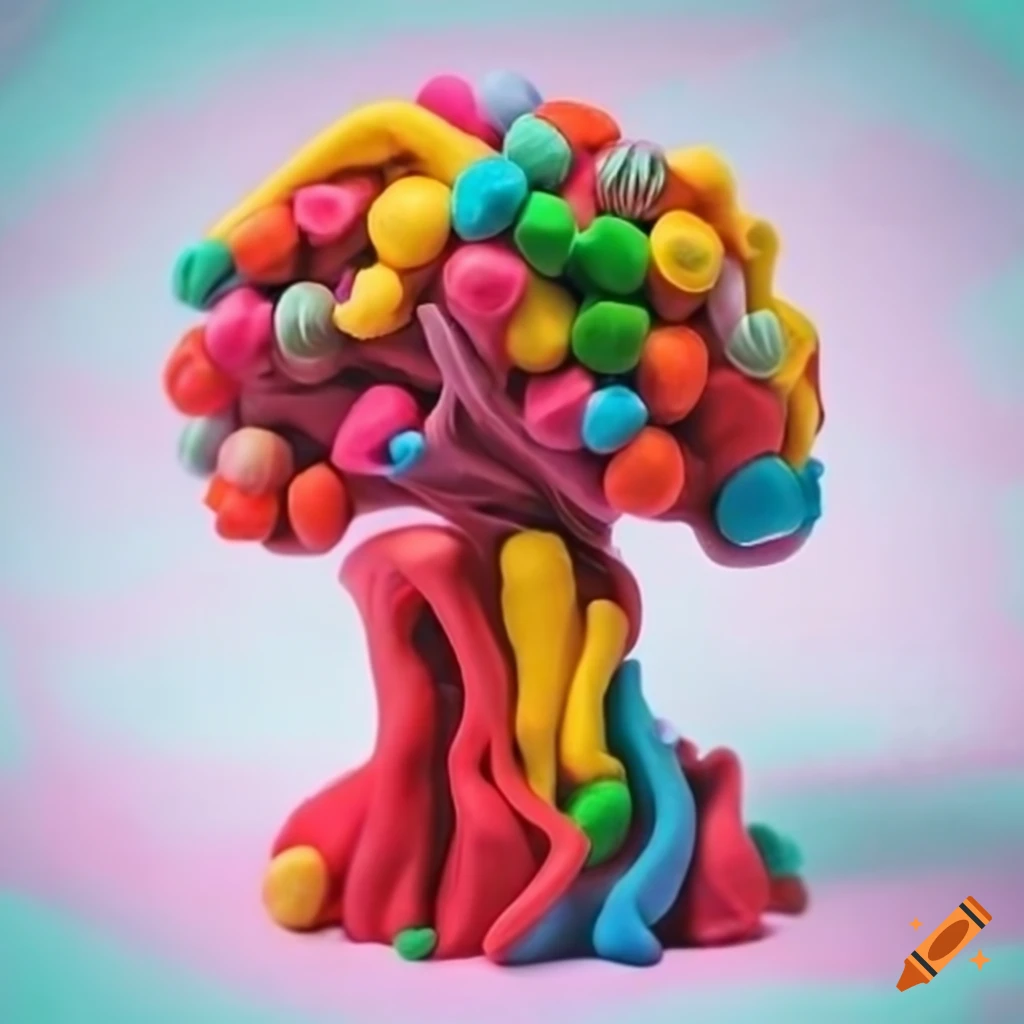 Plasticine sculpture of a paradise on Craiyon